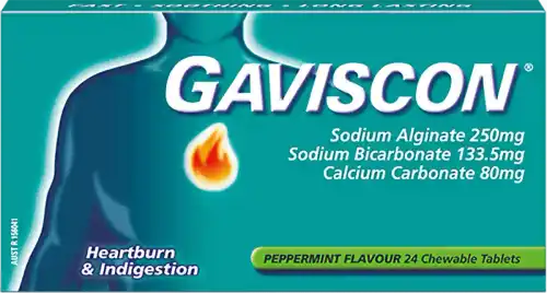 GAVISCON 250MG PEPPERMINT TABLETS 24`S - Family Drugmart Kenya